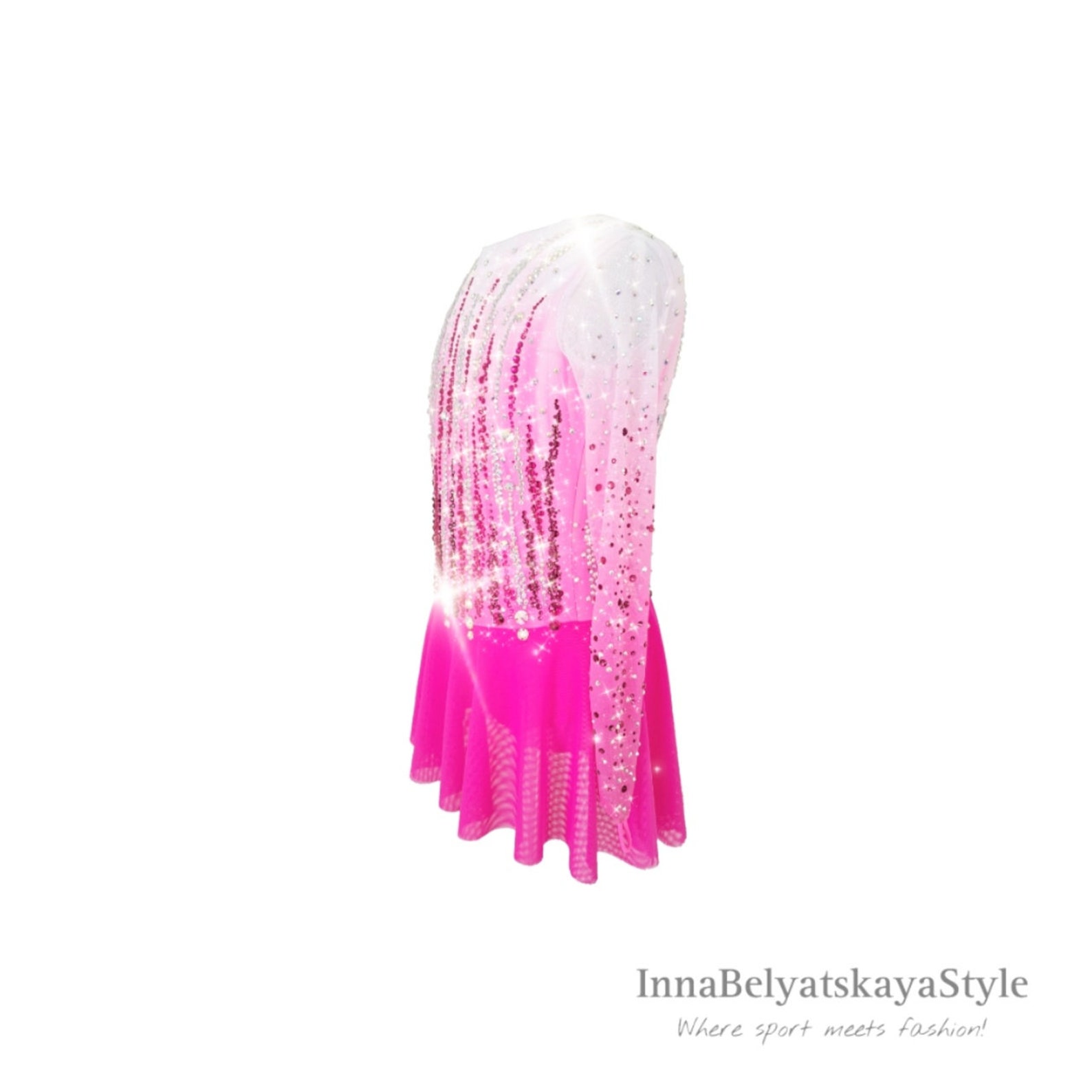 Pink Ombre Ice Skating Dress, Rhinestone Figure Skating Costume - Etsy