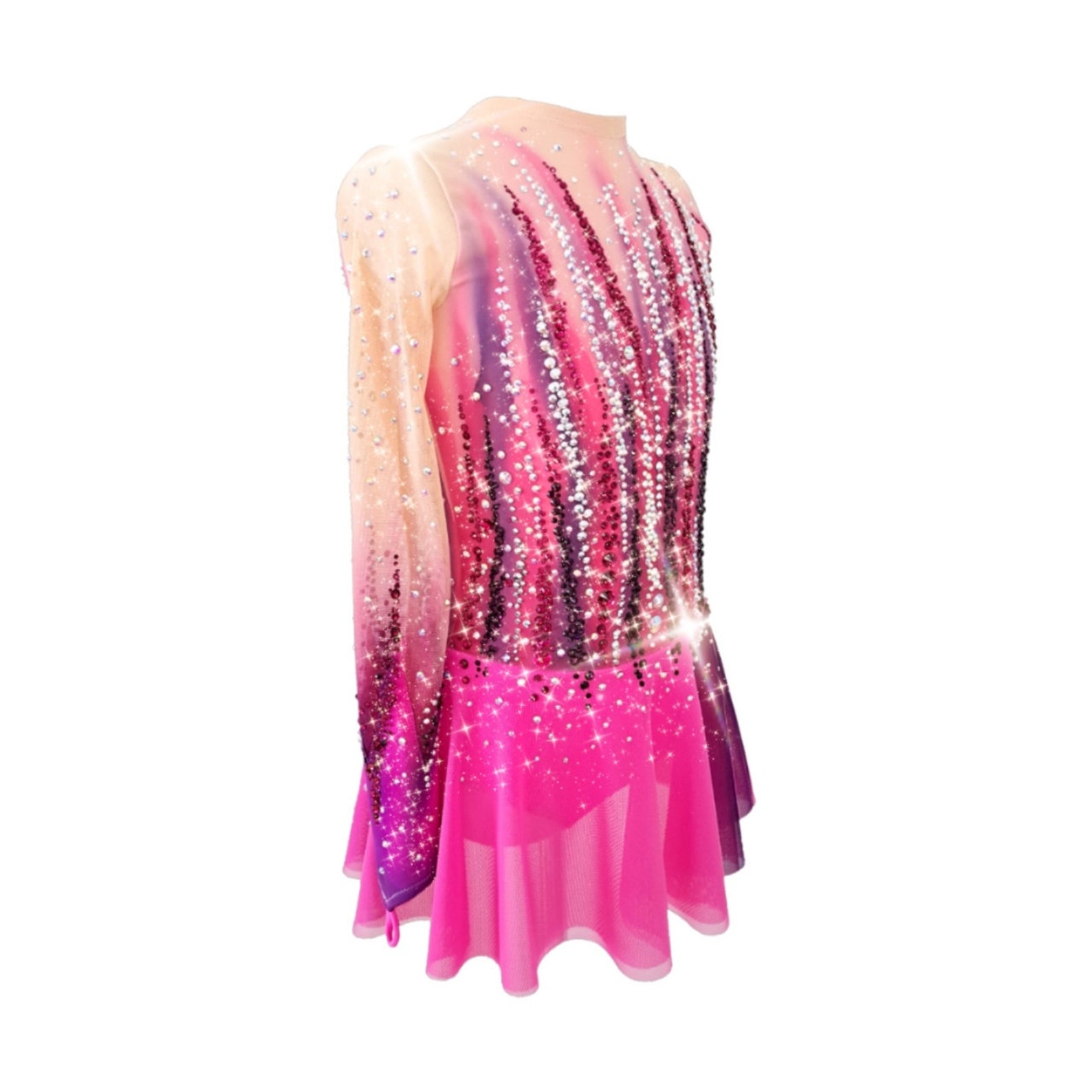 Pink Ombre Ice Skating Dress, Rhinestone Figure Skating Costume - Etsy