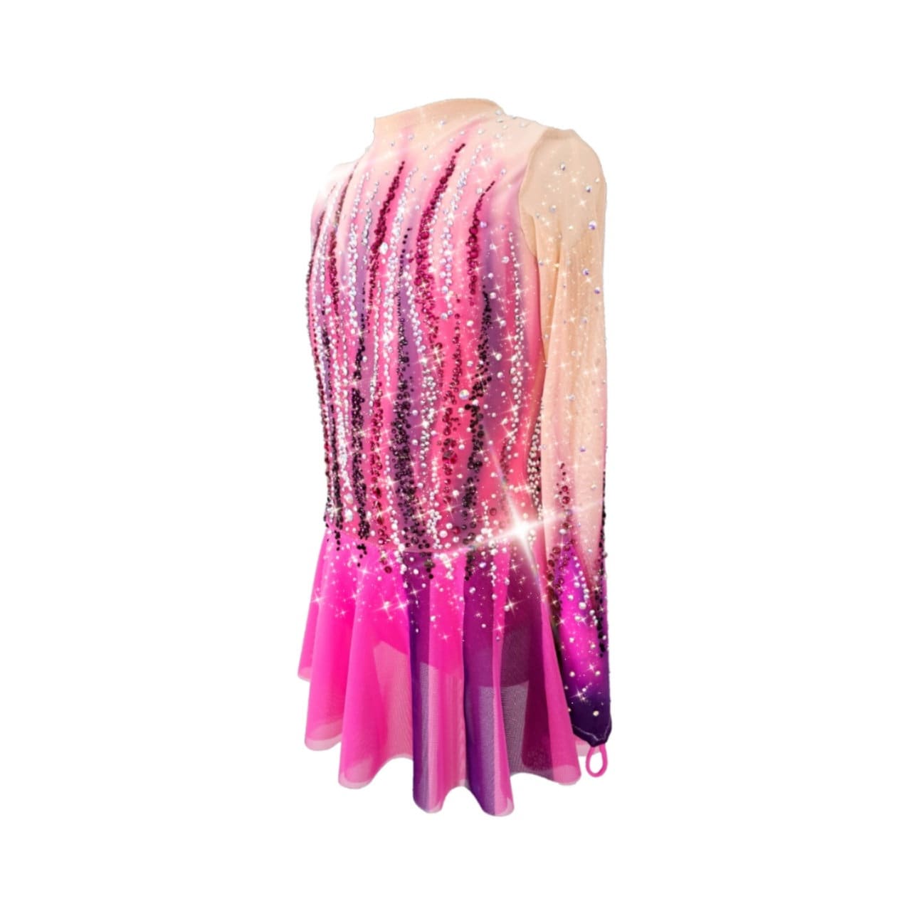 Pink Ombre Ice Skating Dress, Rhinestone Figure Skating Costume - Etsy
