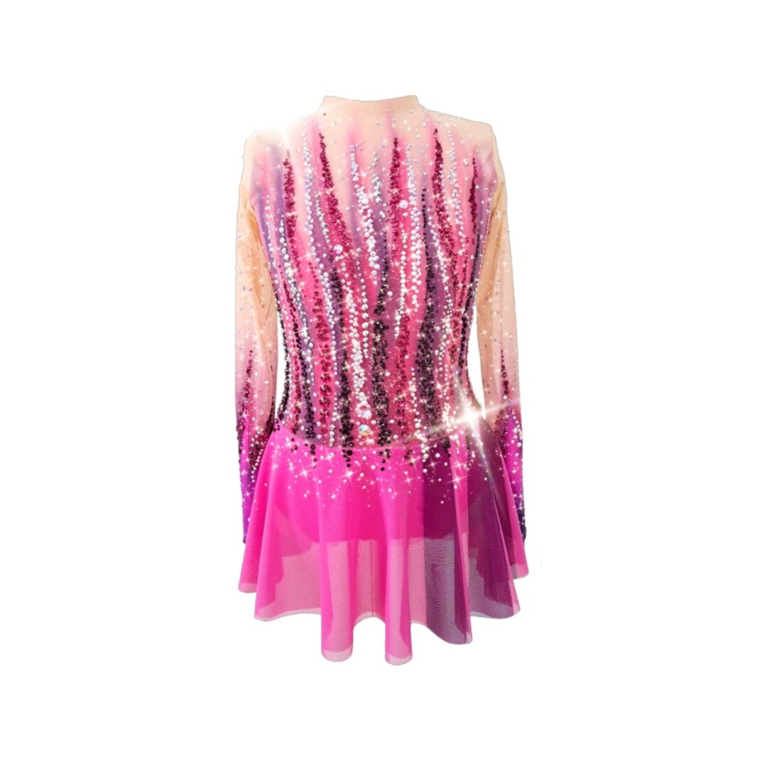 Pink Ombre Ice Skating Dress, Rhinestone Figure Skating Costume - Etsy
