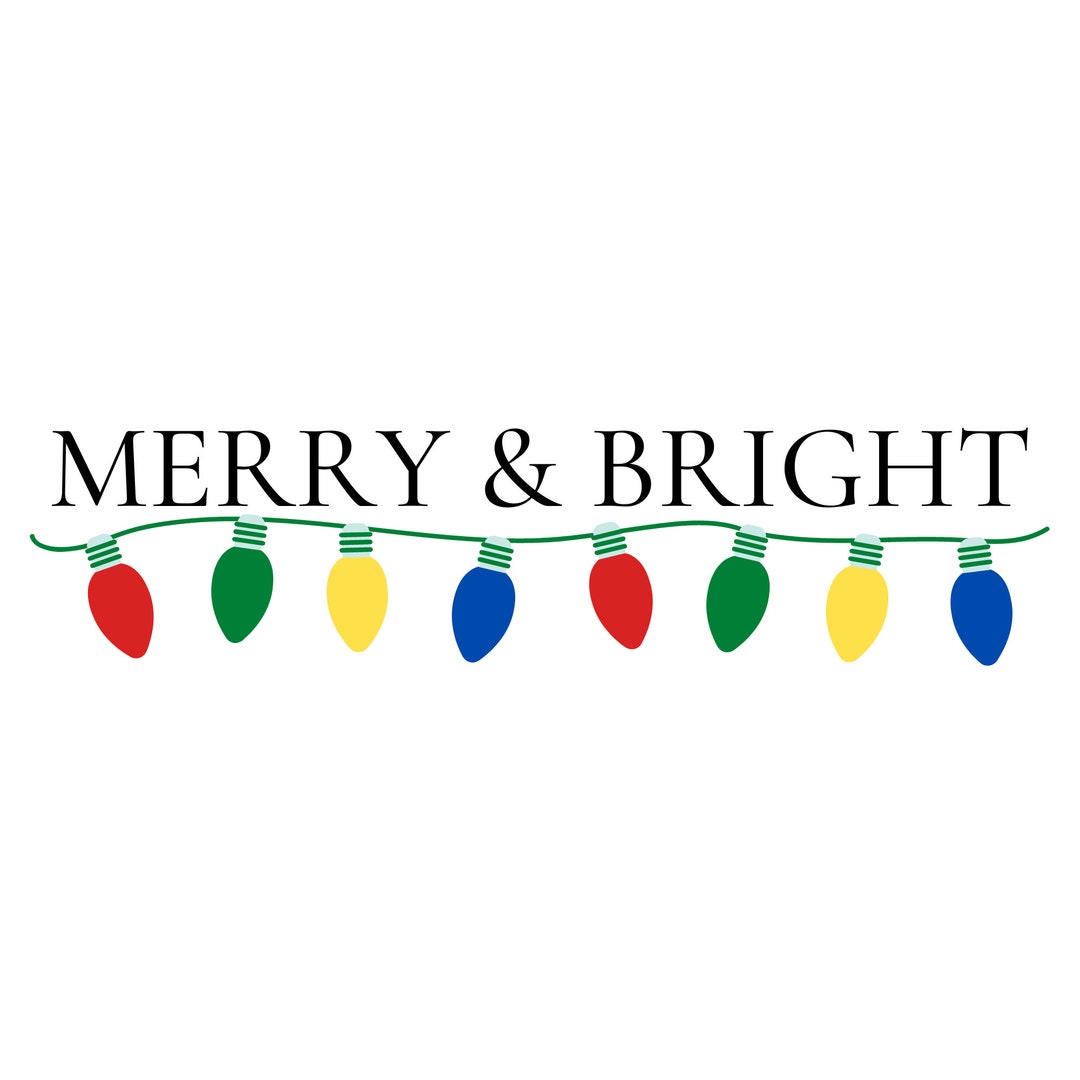 Merry & Bright Digital Download |christmas PNG | Christmas Digital ...
