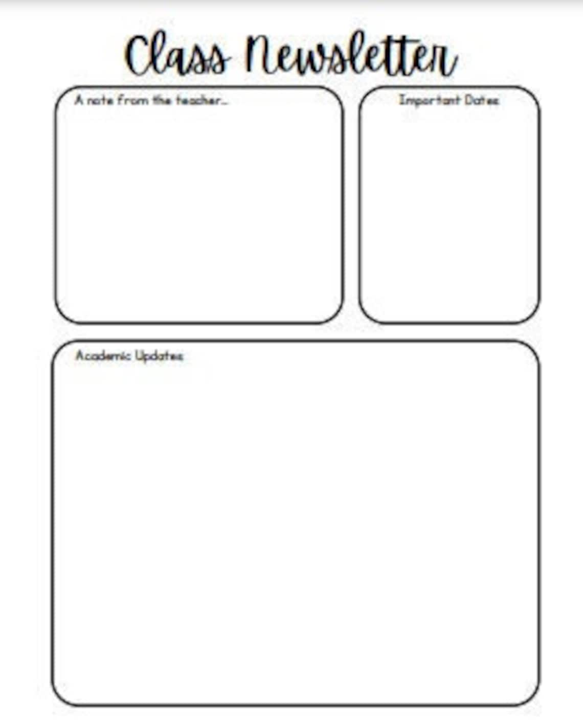 Class Newsletter Template | Digital Download - Etsy