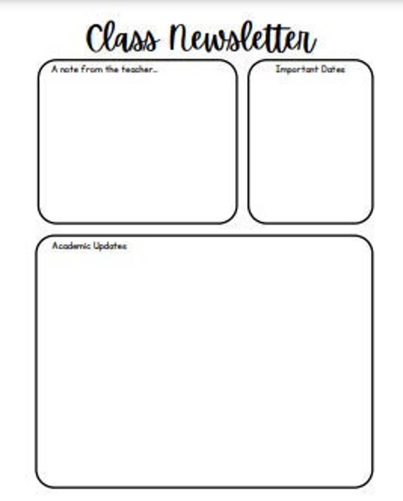 Class Newsletter Template | Digital Download - Etsy