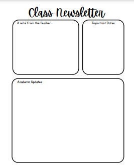 Class Newsletter Template | Digital Download - Etsy