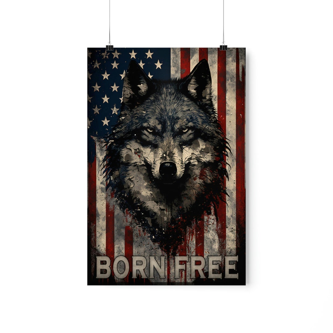 Wolf Inspirational Quotes Born Free Premium Matte Vertical Posters - Etsy