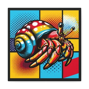 Pop Art Hermit Crab Canvas Wall Art - Etsy