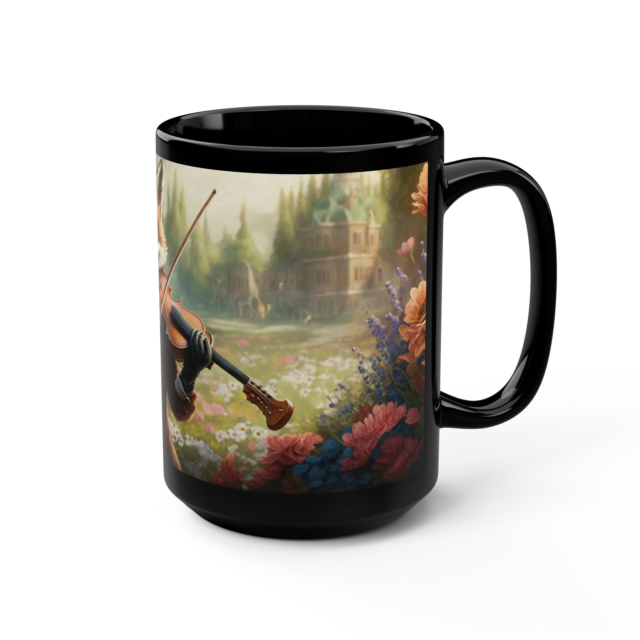 Vintage Red Fox Playing Violin 15 Oz Coffee Mug - Etsy