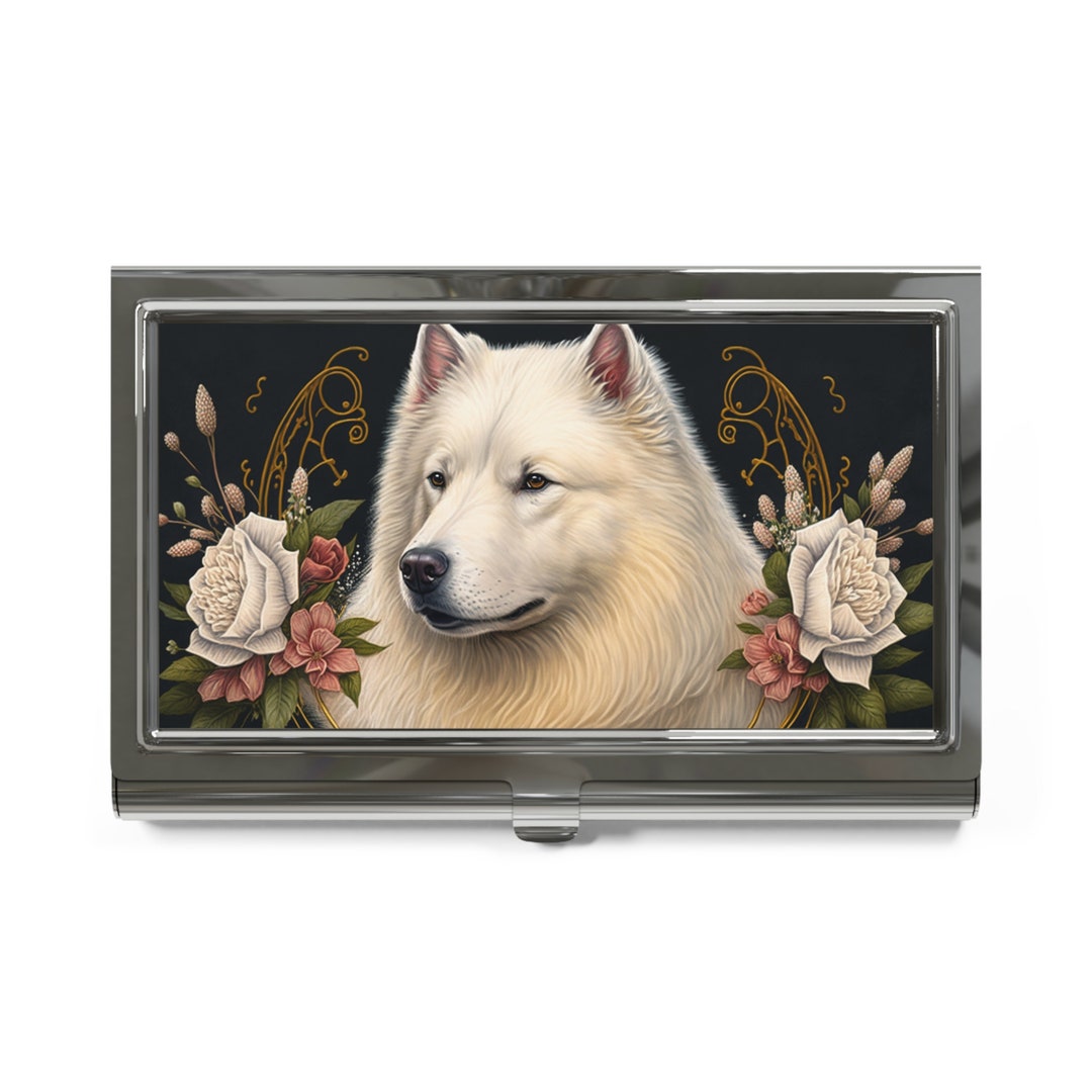 Samoyed Dog Business Card Holder - Etsy
