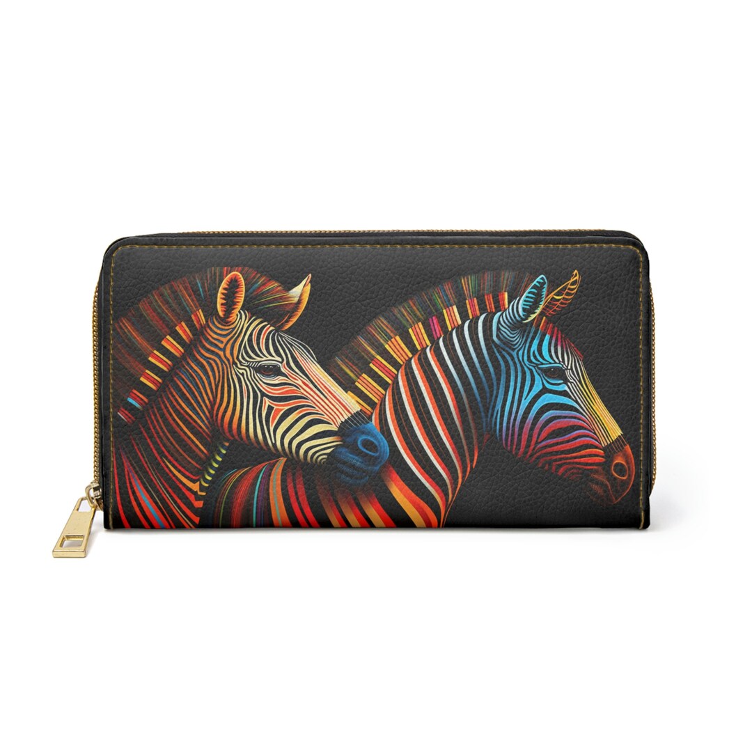 Boho Zebras Zipper Wallet Cottagecore Mid-century Modern - Etsy