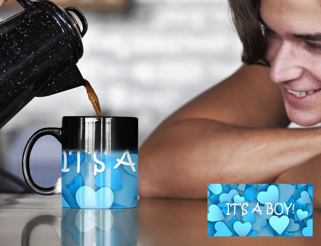 Gender Reveal It's a Boy Magic Color Morphing Mug Baby Pregnancy ...