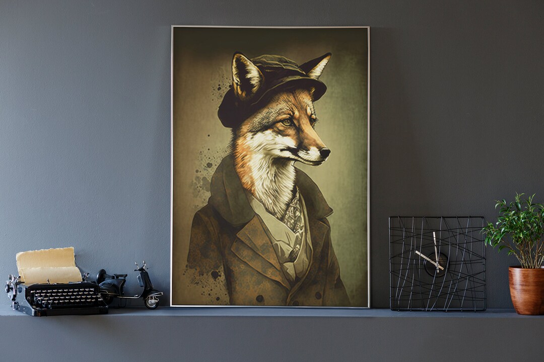 Vintage Red Fox Kid Victorian Print, Clipart, PNG, JPG, Printable ...