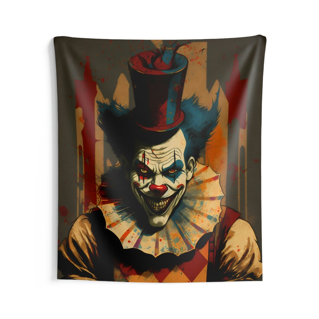 Evil Crazy Insane Spooky Clowns Indoor Wall Tapestries - Etsy