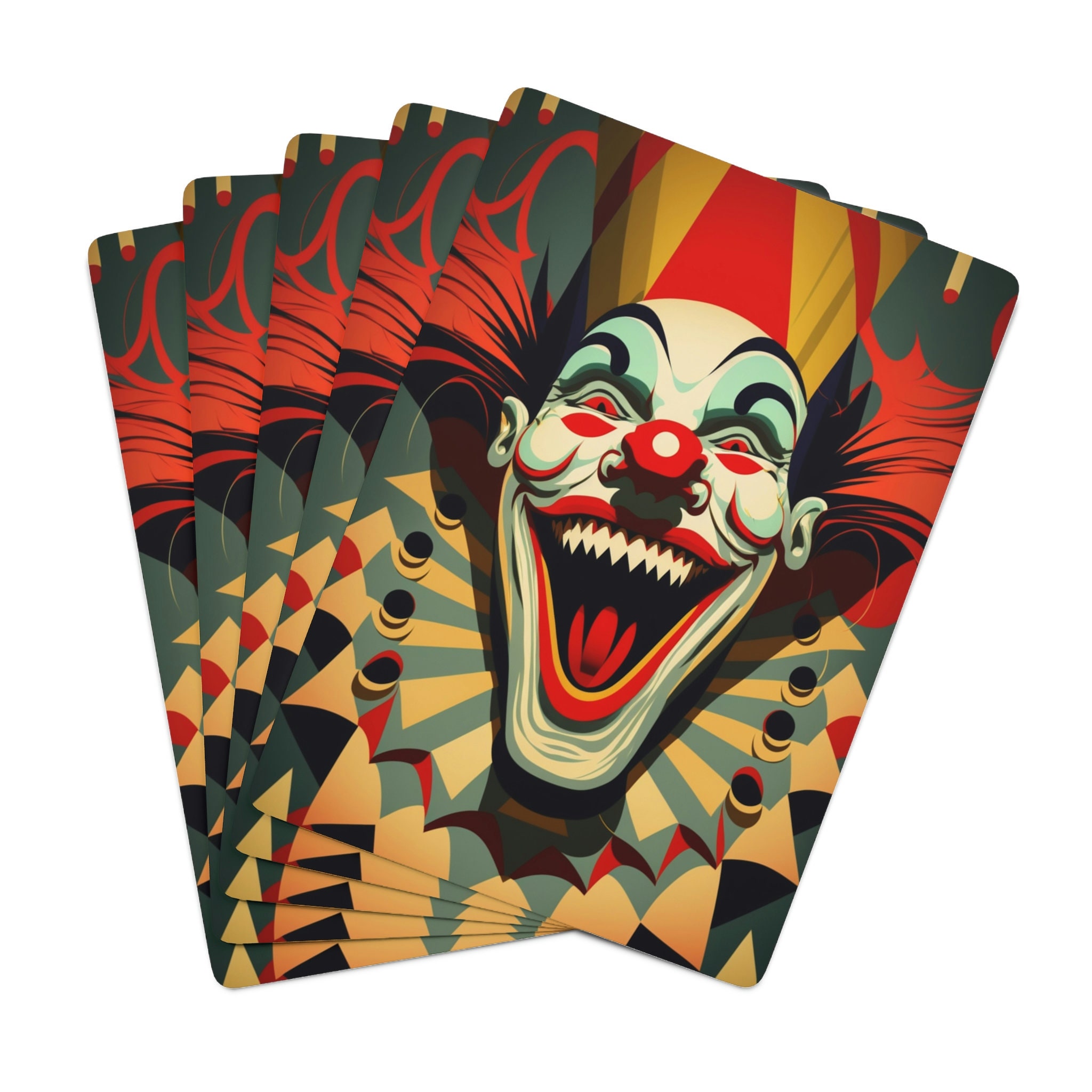 Crazy Creepy Scary Clown Poker Playing Game Cards - Etsy