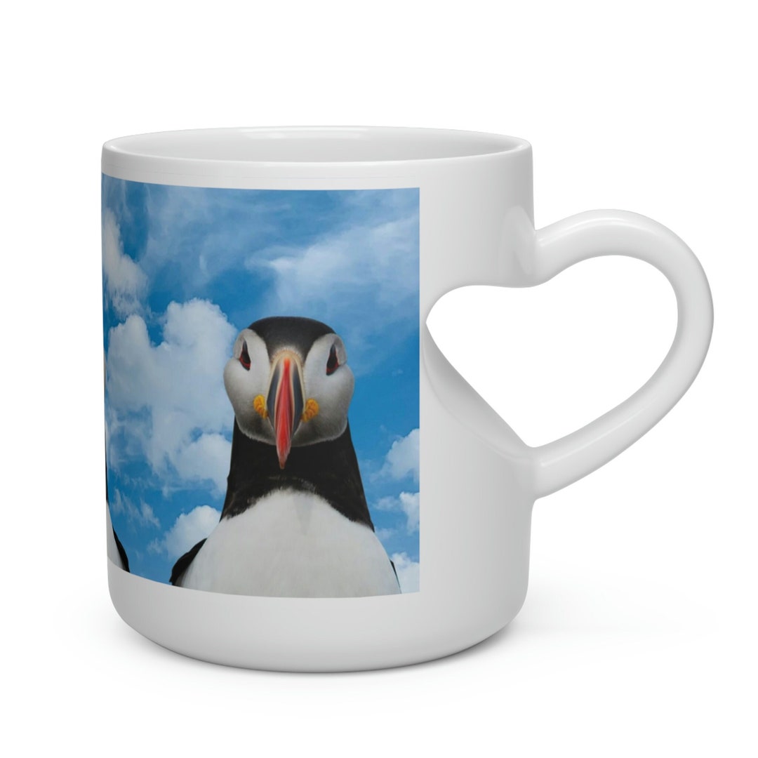 Puffin Heart Shape Mug - Etsy
