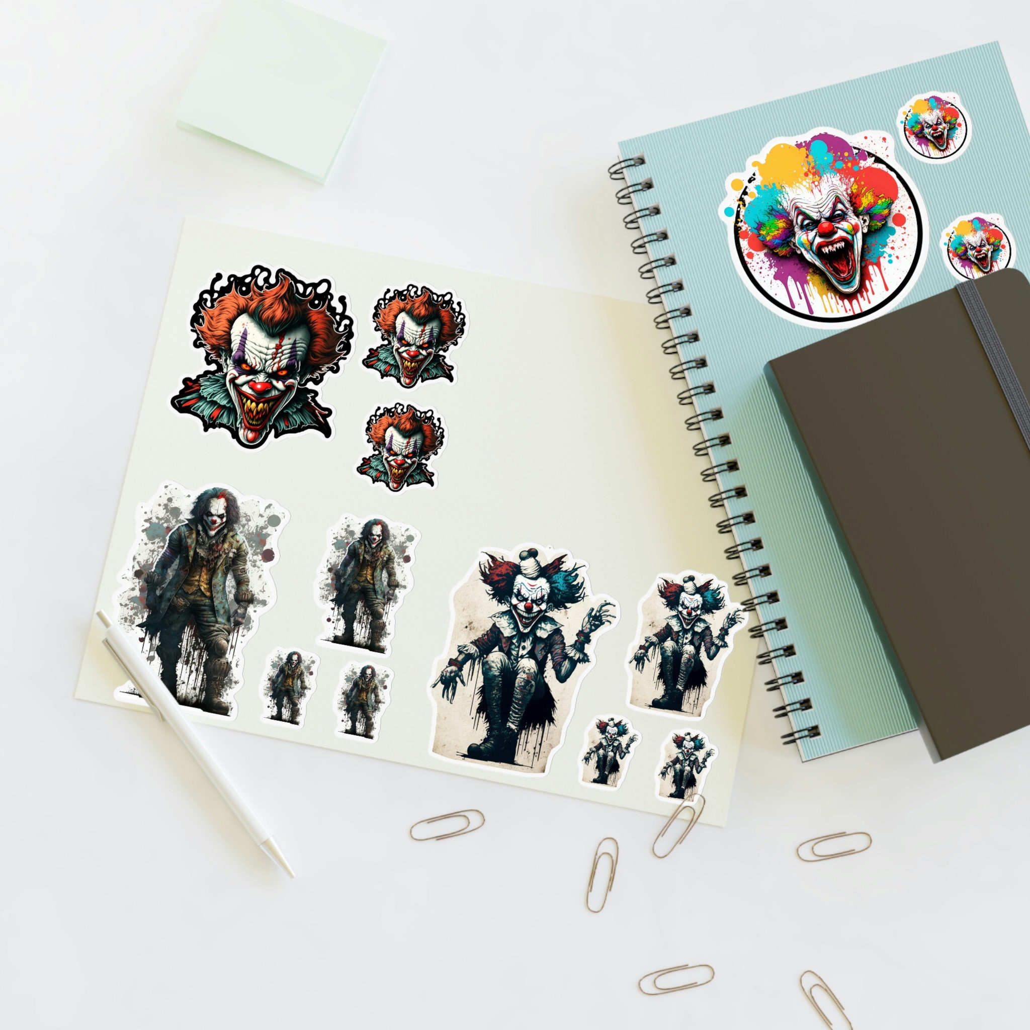 Evil Clown Sticker Sheets - Etsy