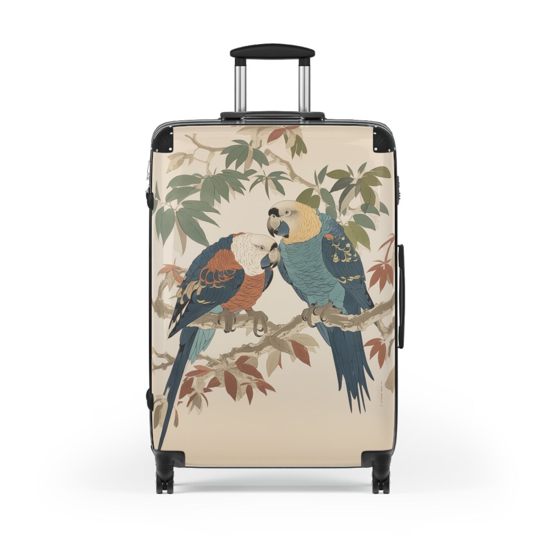 Japanese Parrots Suitcase Block Print - Etsy