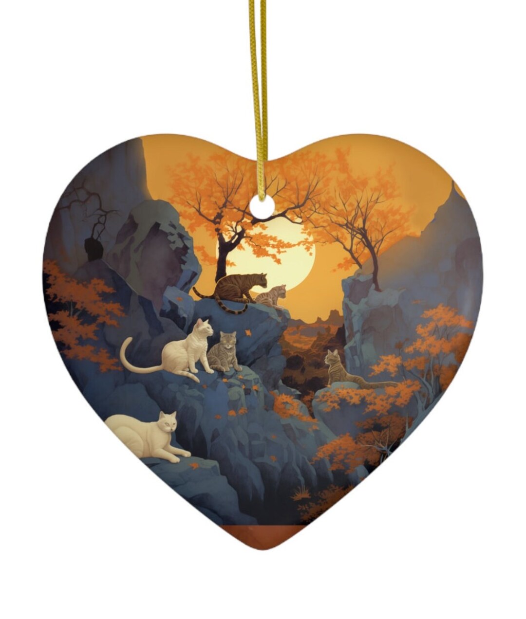 Hilltop Cats Anytime Heart Ornament Window Decor - Etsy
