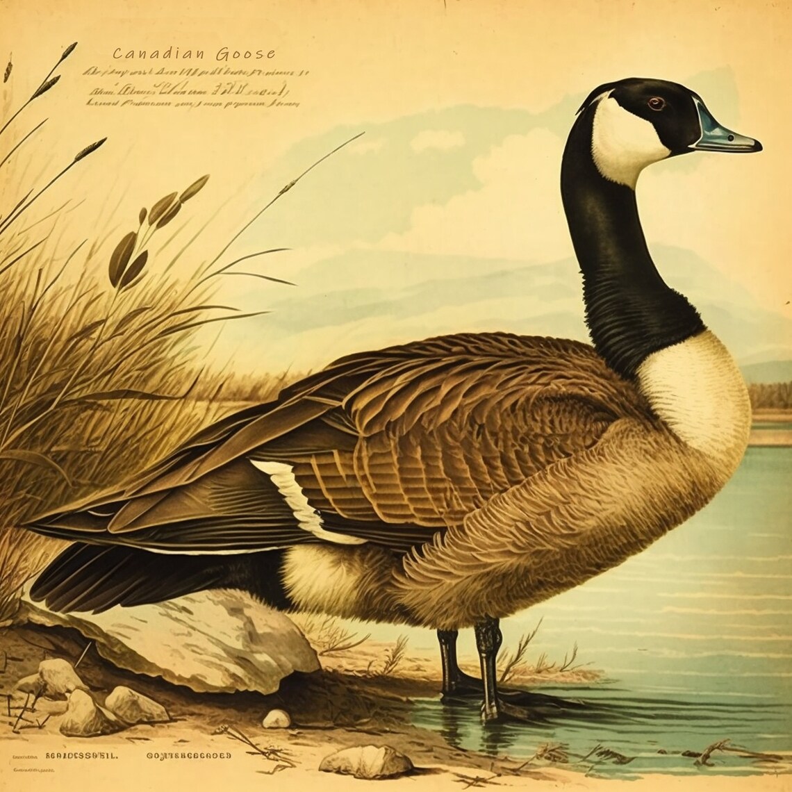 Canadian Goose Print, Clipart, PNG, Printable Digital Download ...
