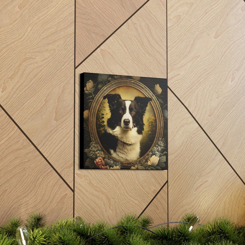 Art Nouveau Border Collie Frame Canvas Gallery Wraps - Etsy