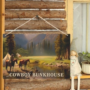 Cowboy Bunkhouse Wooden Sign - Etsy