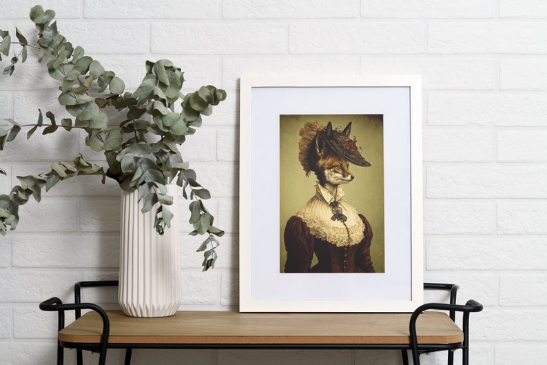 Lady Red Fox Print Clipart PNG JPG Printable Digital - Etsy