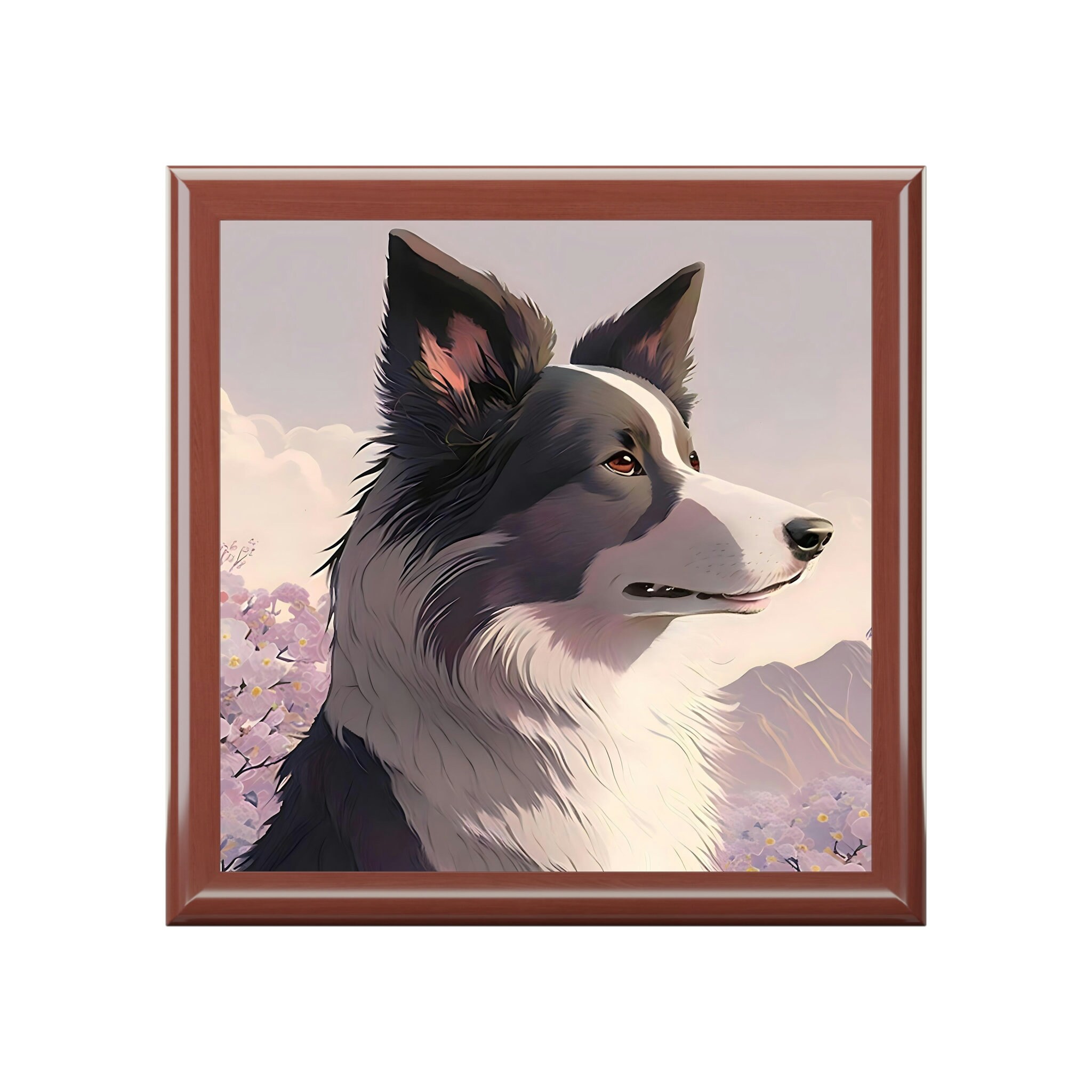 Noble Vintage Border Collie Jewelry Keepsake Box Jewelry Travel Case ...