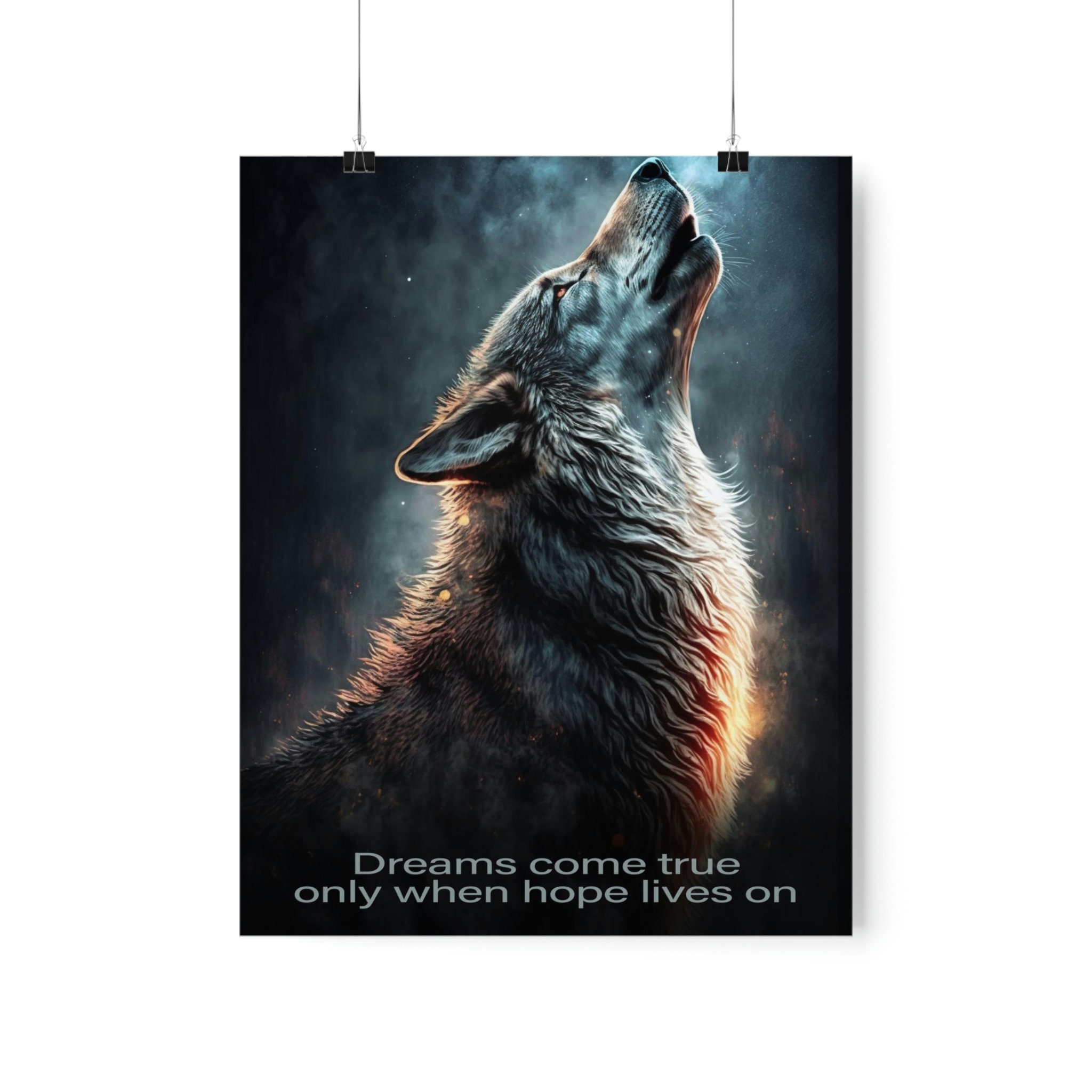 Wolf Inspirations Dreams Come True Only When Hope Lives on Premium ...