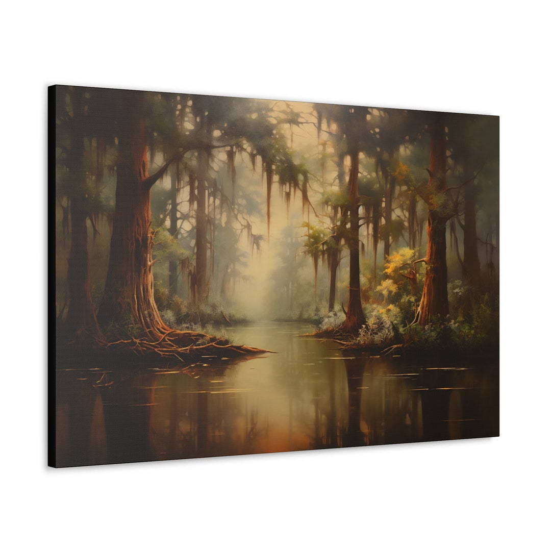 A Bayou Morning Naturalism Oil Fine Art Print Canvas Gallery Wraps - Etsy