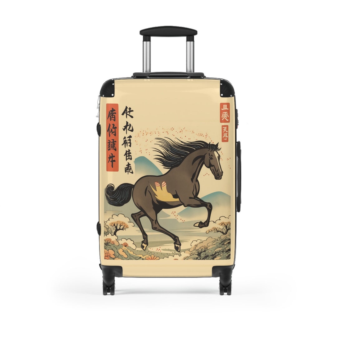 Chinese Horse Suitcase Brown and Beige - Etsy