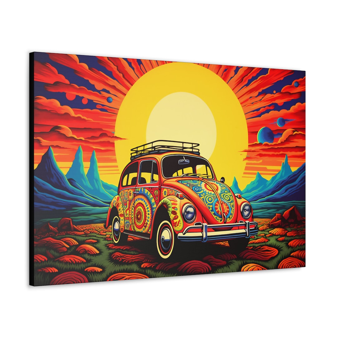 BOHO 60's 70's VW Bug Volswagen Beetle With Psychedelic Hippy Graphics ...