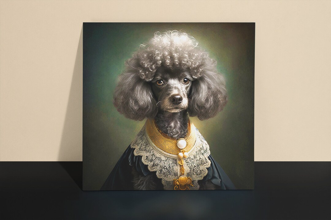 Victorian Poodle Portrait Print, Clipart, PNG, JPG, Printable Digital ...
