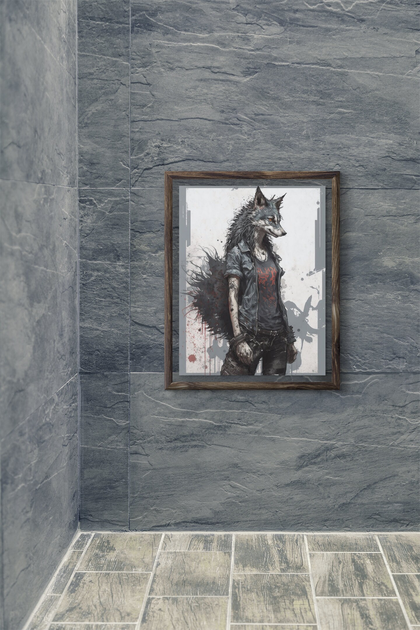 Grunge Wolf Print, Clipart, PNG, JPG, Printable Digital Download ...