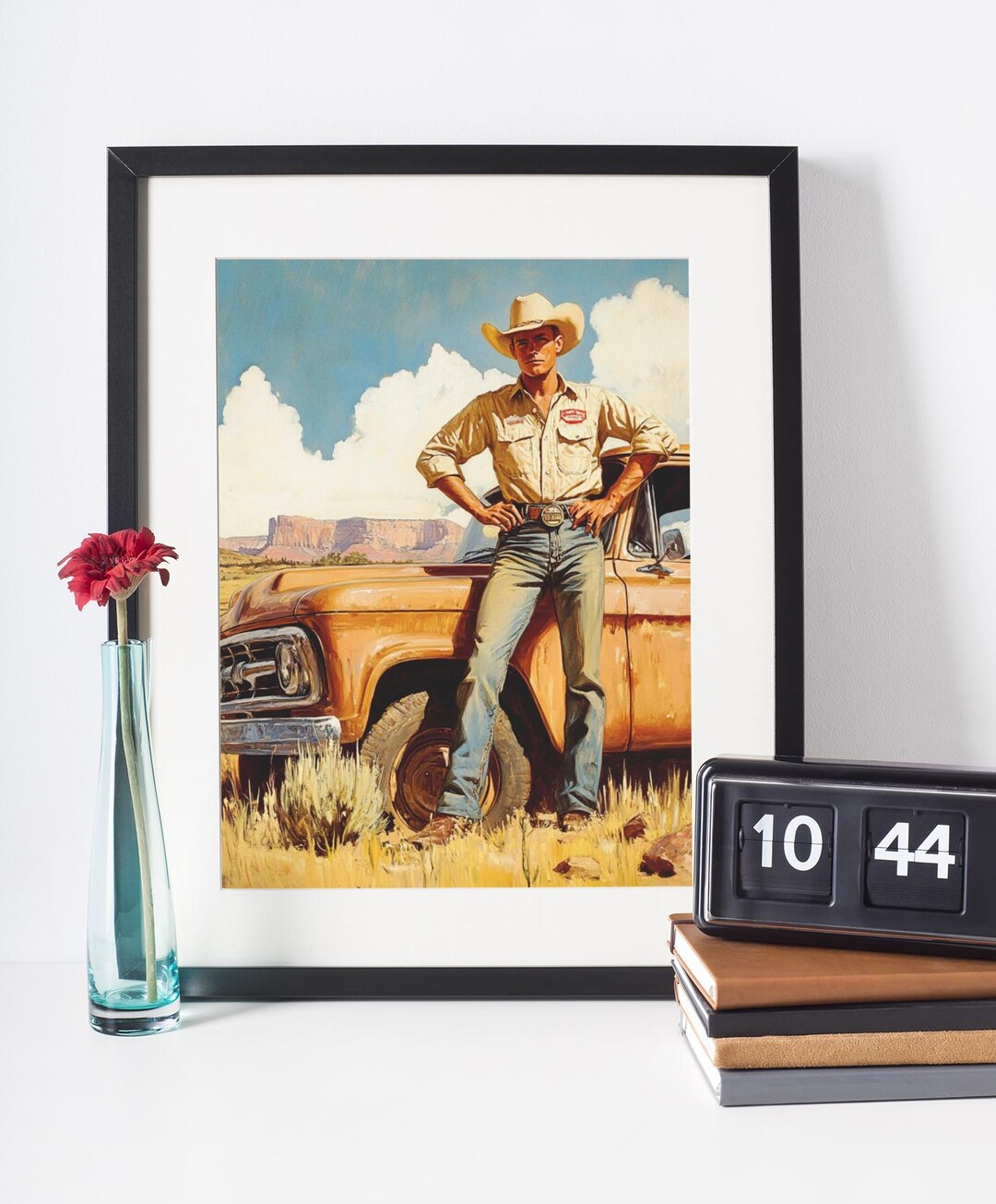 Cowboy With His Old Workhorse Wall Art Print - Western Decor 9"x 11 ...