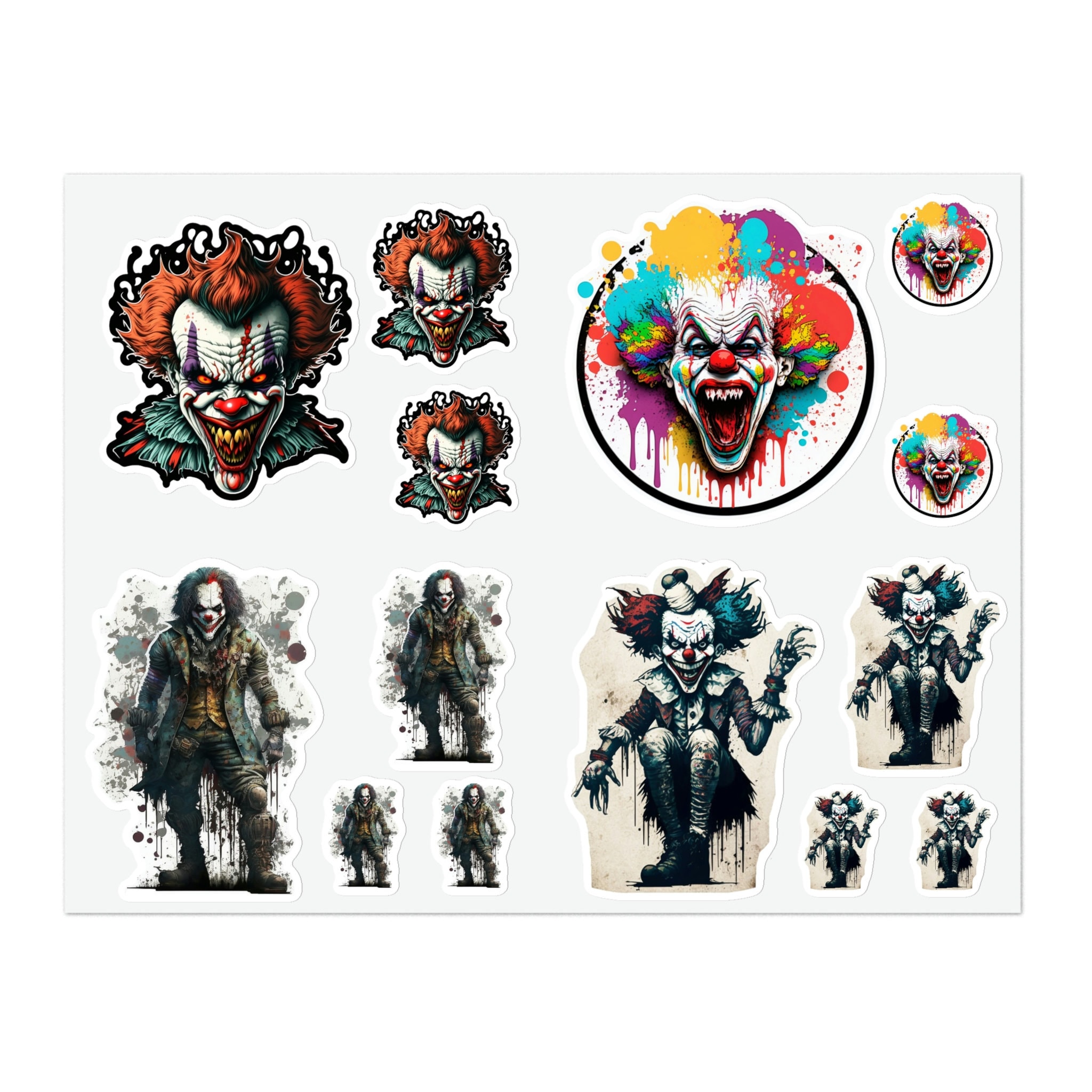 Evil Clown Sticker Sheets - Etsy