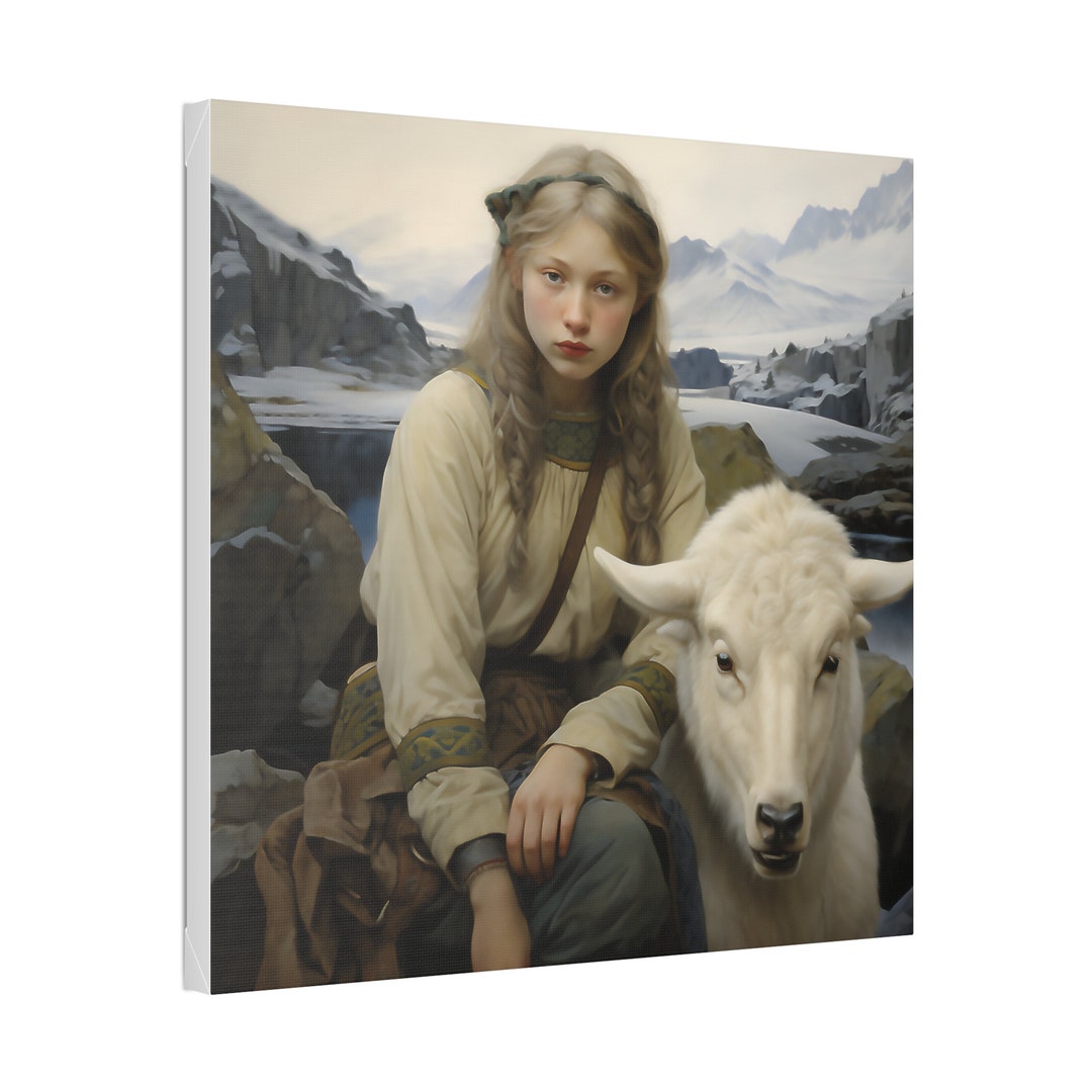 Freya the Norse Goddess in Human Form Art Painting on Canvas Wrap - Etsy