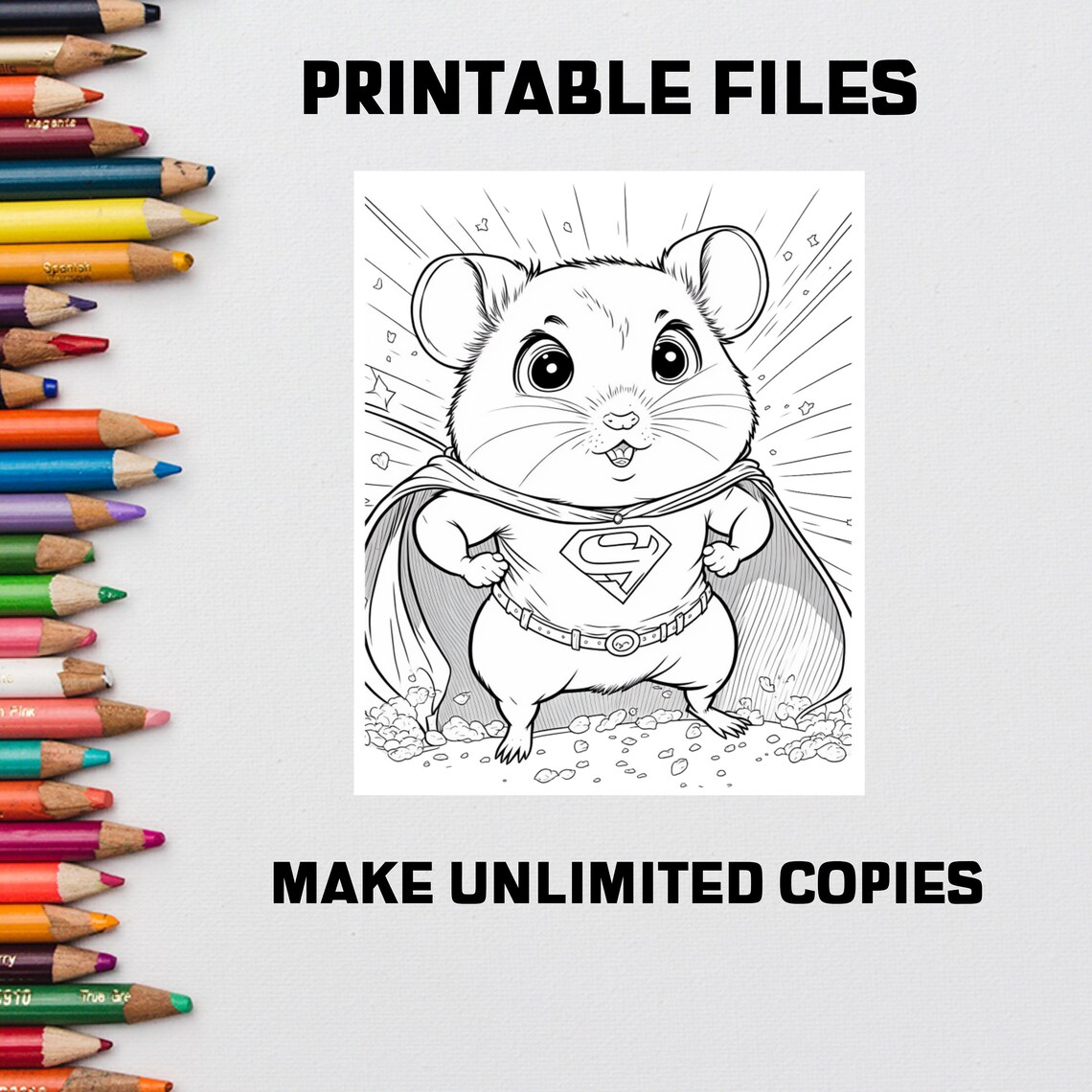 Hamster Coloring Pages Over 50 Pages of Hamsters in Everyday Life Not a ...
