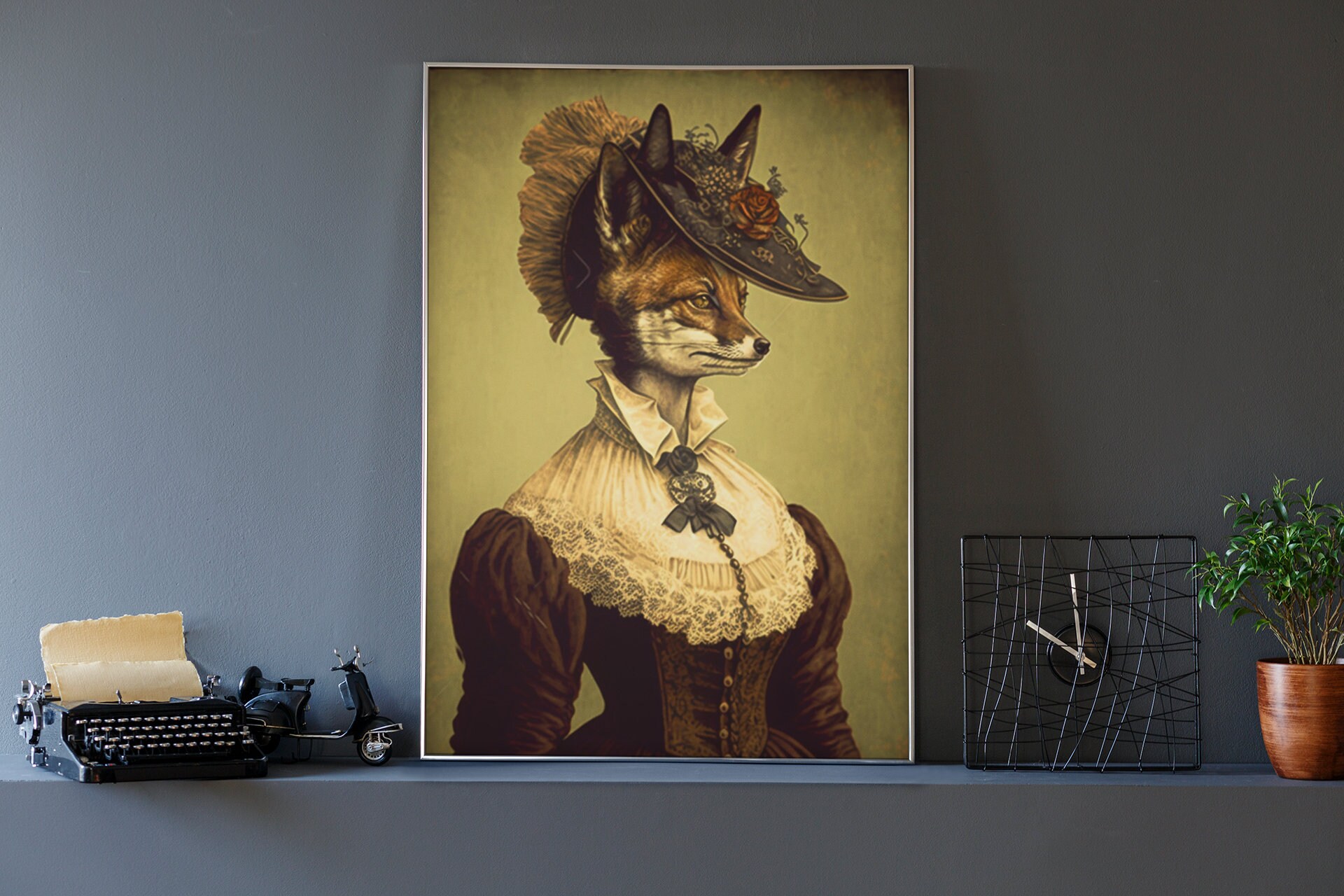 Lady Red Fox Print, Clipart, PNG, JPG, Printable Digital Download ...