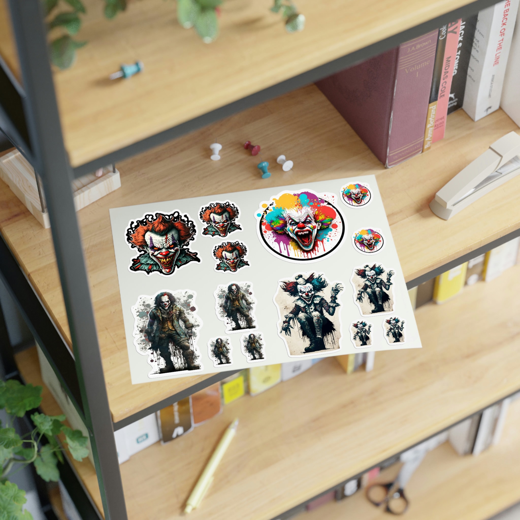 Evil Clown Sticker Sheets - Etsy