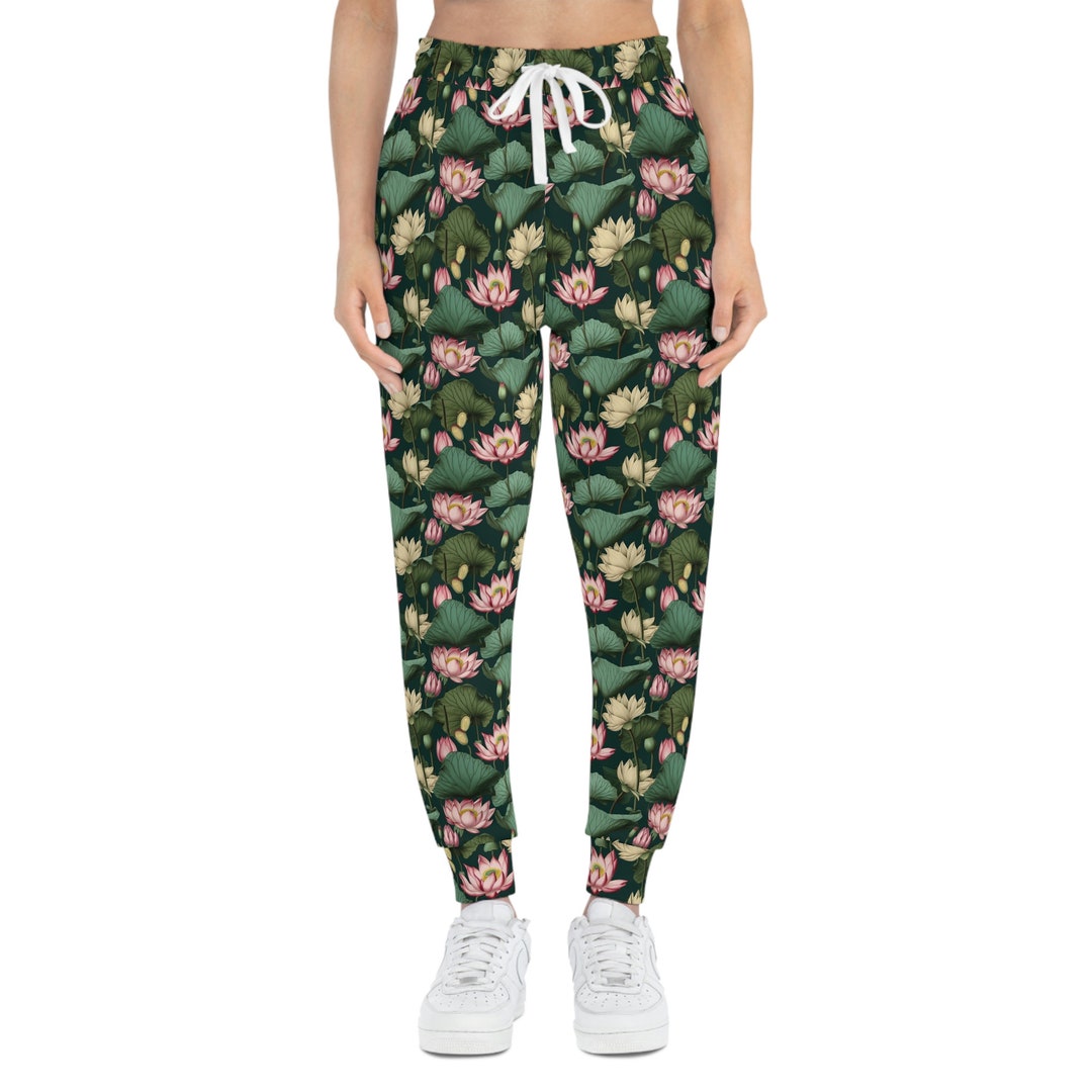 Lotus Flower Pattern Athletic Joggers - Etsy
