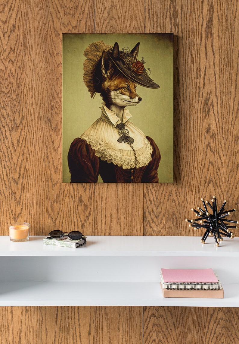 Lady Red Fox Print Clipart PNG JPG Printable Digital - Etsy