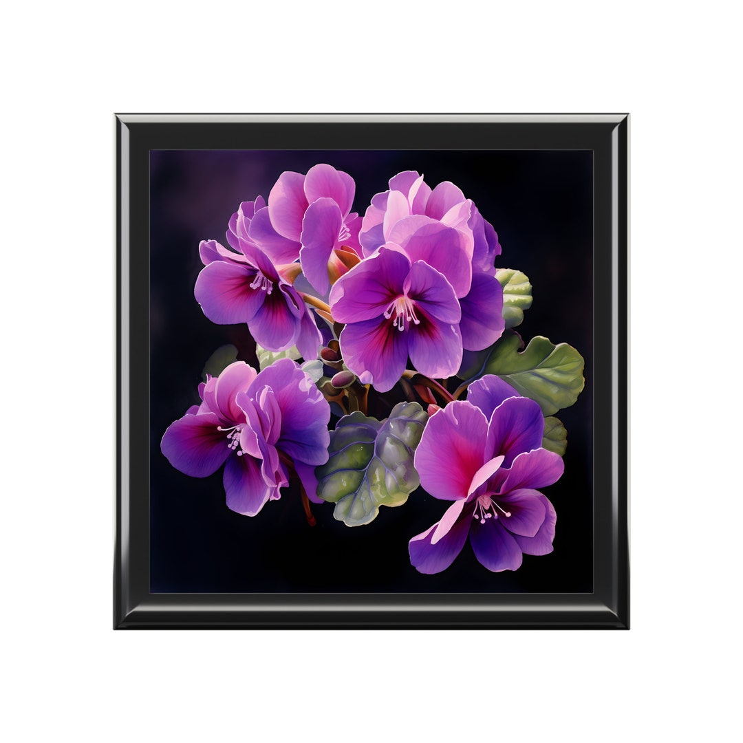 African Violet Jewelry and Trinket Box - Etsy