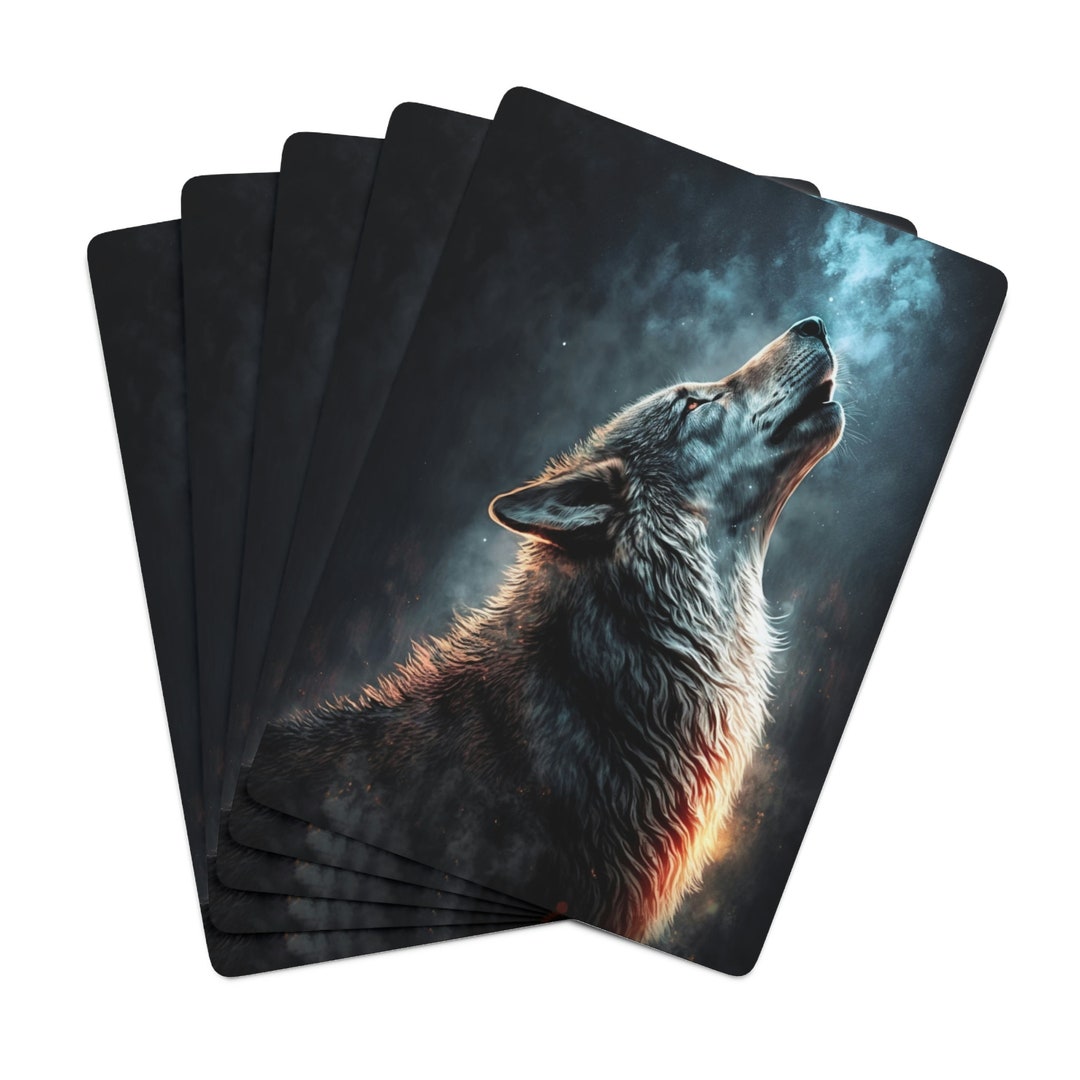 Howling Wolf Poker Playing Game Cards - Etsy