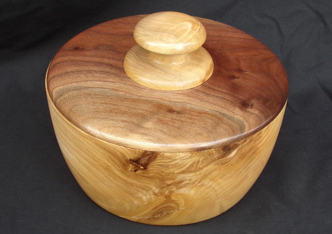 Hand Turned Lidded Wood Box - Etsy