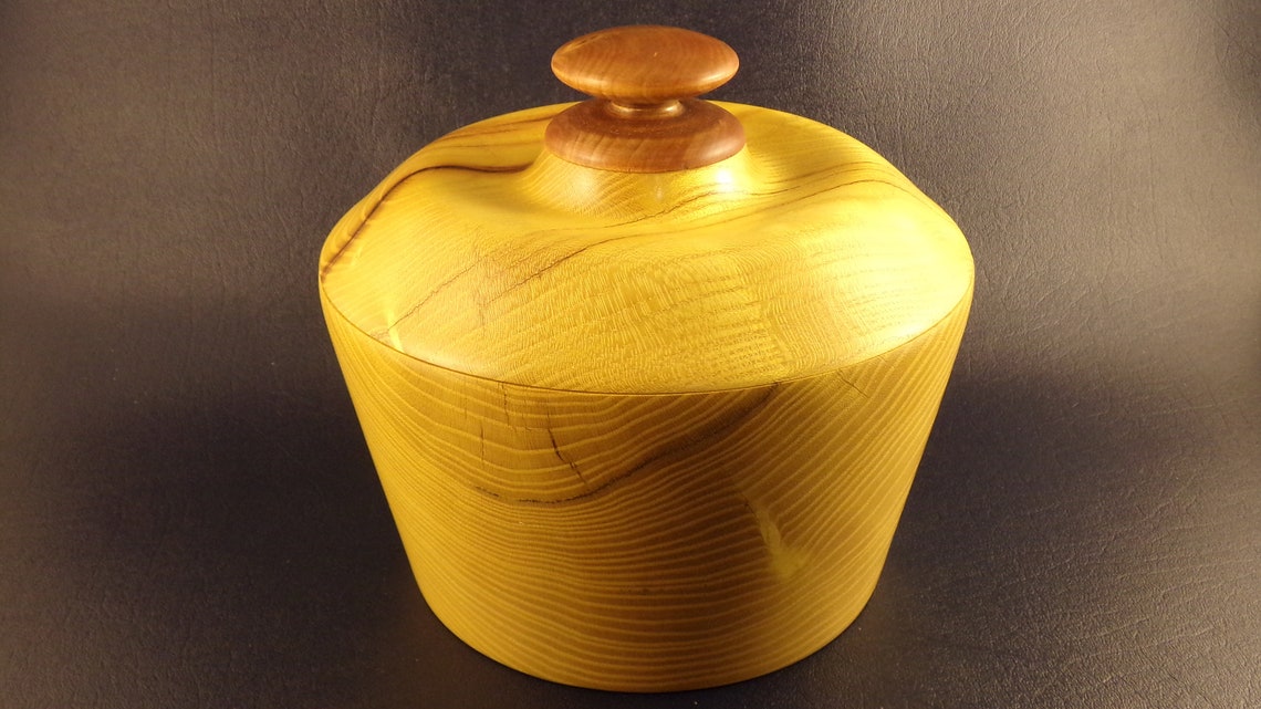 Hand Turned Lidded Wood Box - Etsy