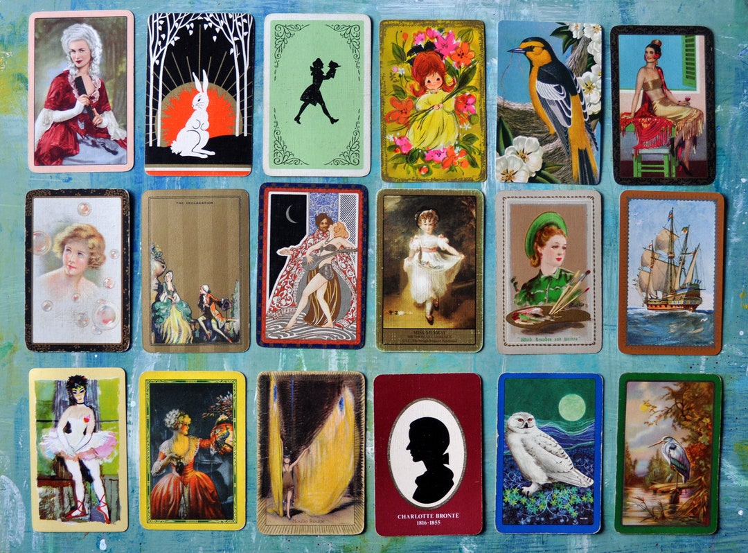 Vintage Retro Playing Swap Cards Bundle of 18 Singles (all Different ...