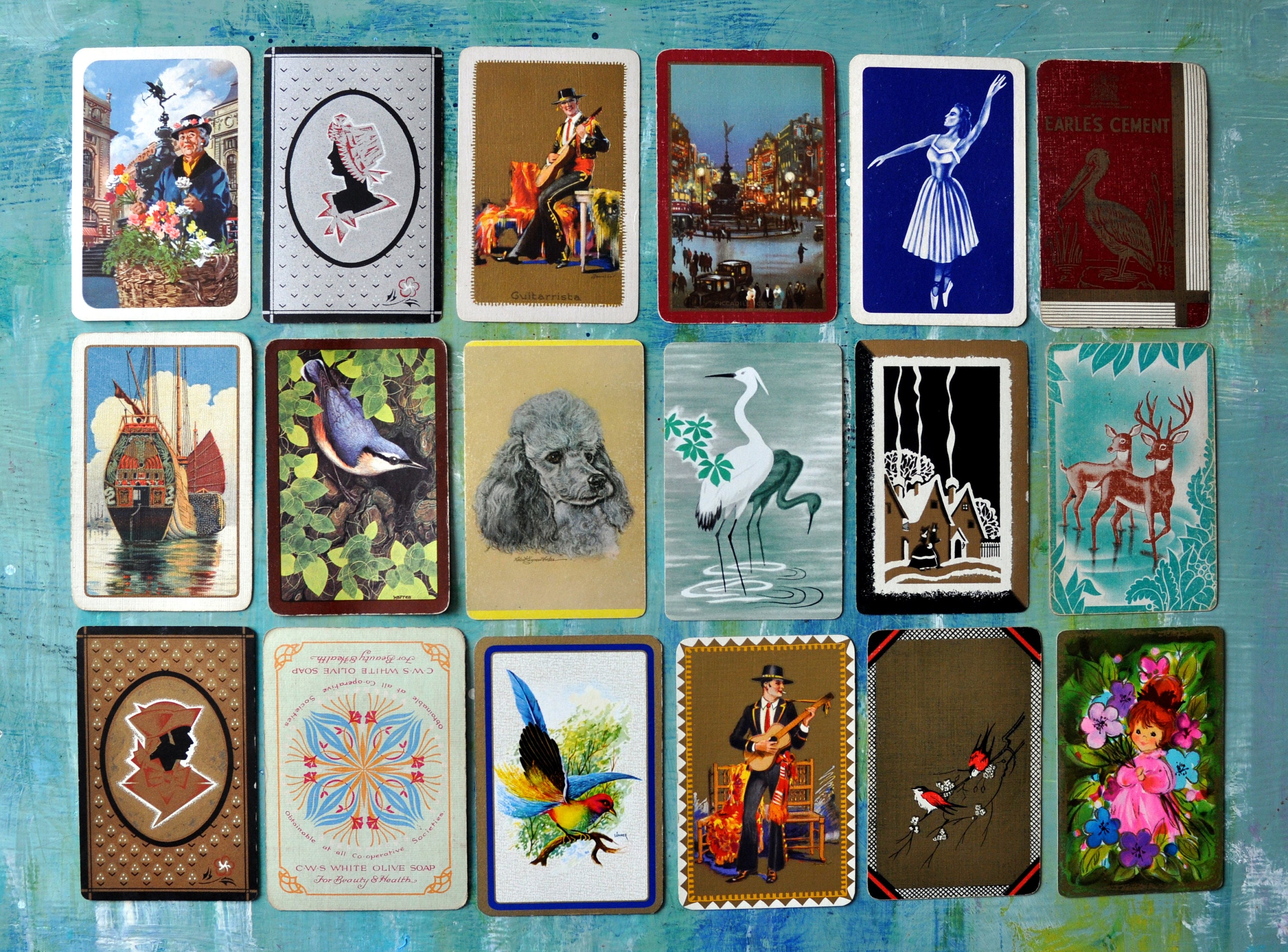 Vintage Retro Playing Swap Cards Bundle of 18 Singles (all Different ...