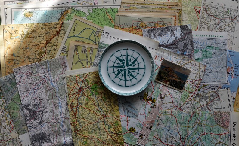 Vintage Map Ephemera Pack / 50 Maps Mix Set / Junk Journal/ Collage ...