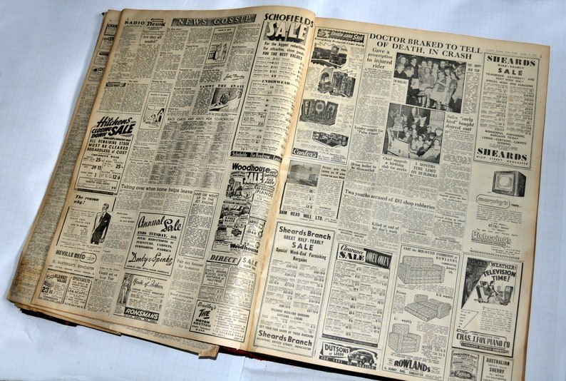 20 Random 1952 Old Newspaper Pages/vintage Advertisements/vintage ...