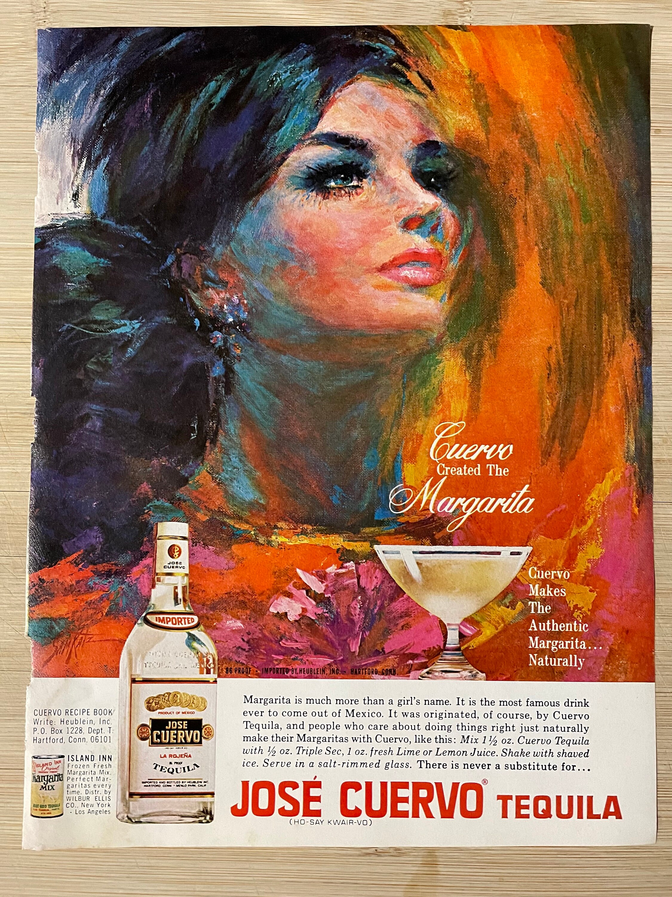 Vintage 1960s José Cuervo Tequila 60s Margarita Cocktail Bar Alcohol ...