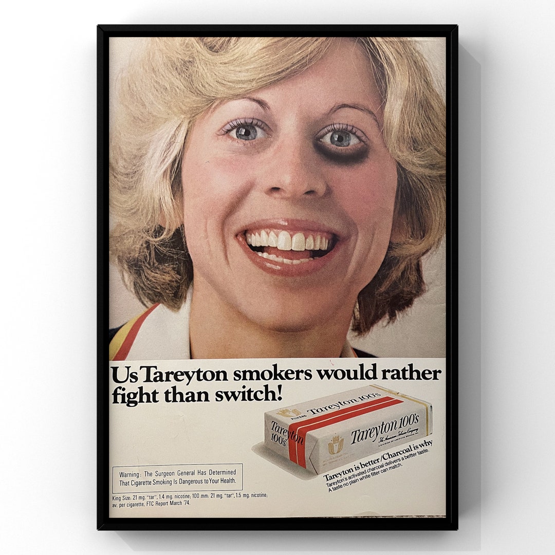 Vintage 1970s Tareyton Smokers Tobacco 70s Magazine Ad Poster - Etsy